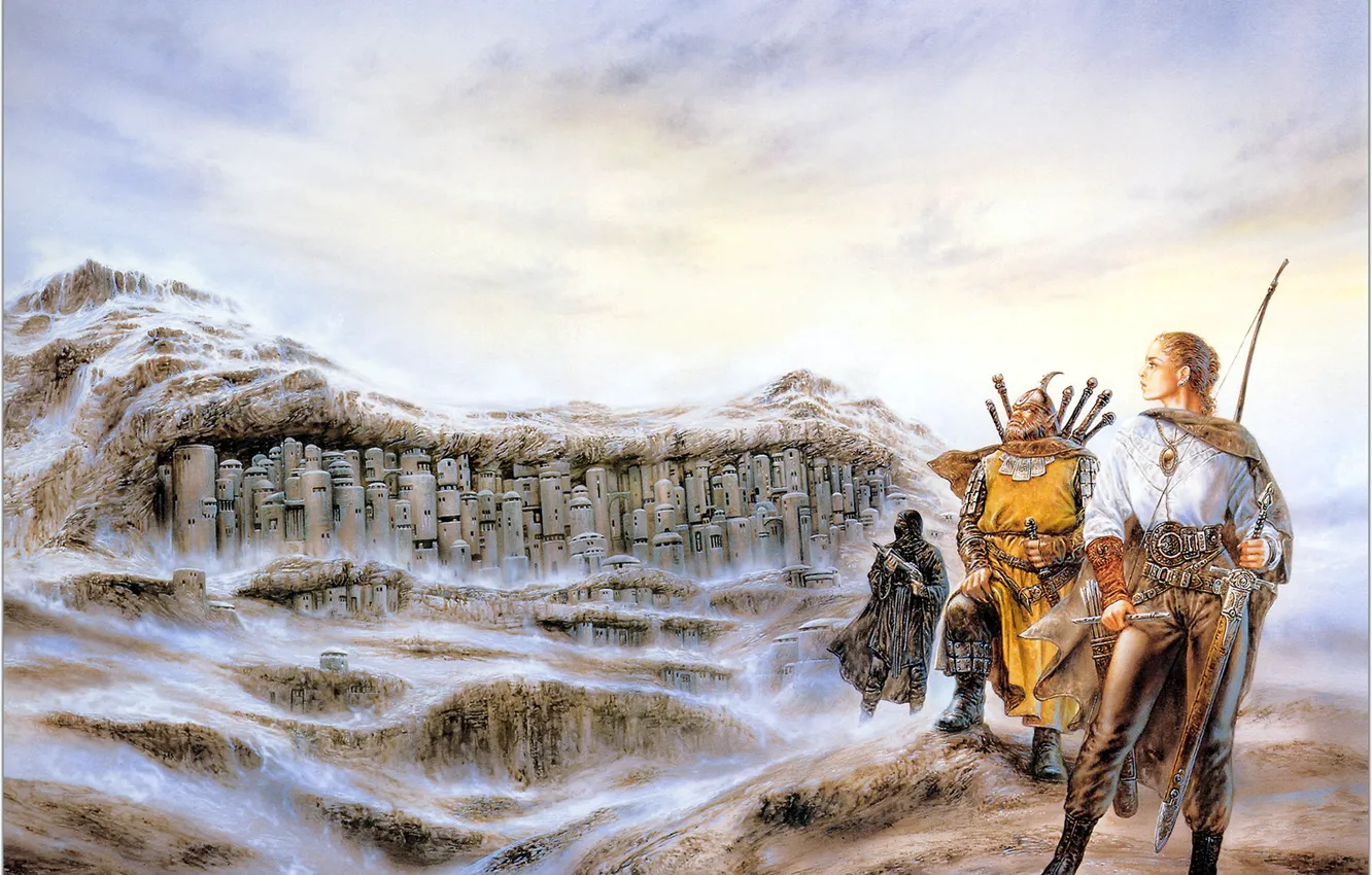 Wallpaper girl, the city, art, ninja, Luis Royo, Orc images for desktop ...