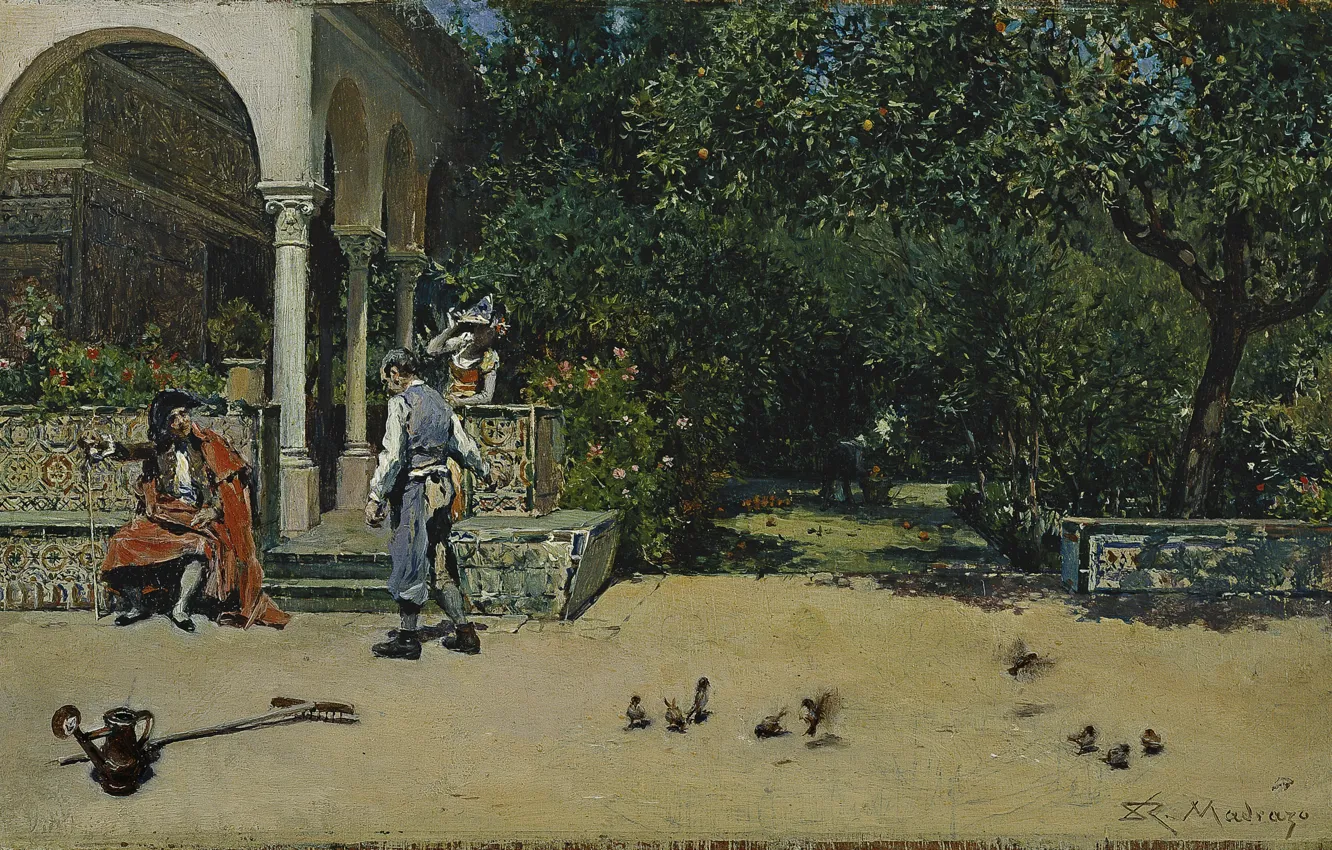 Wallpaper tree, oil, Madrid, Raimundo de Madrazo and Garreta, in the ...