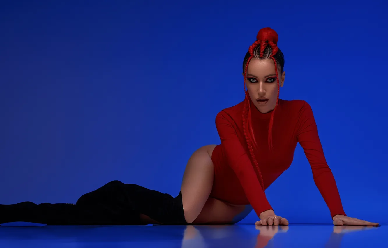 Wallpaper look, girl, pose, model, boots, hands, makeup, braids for ...