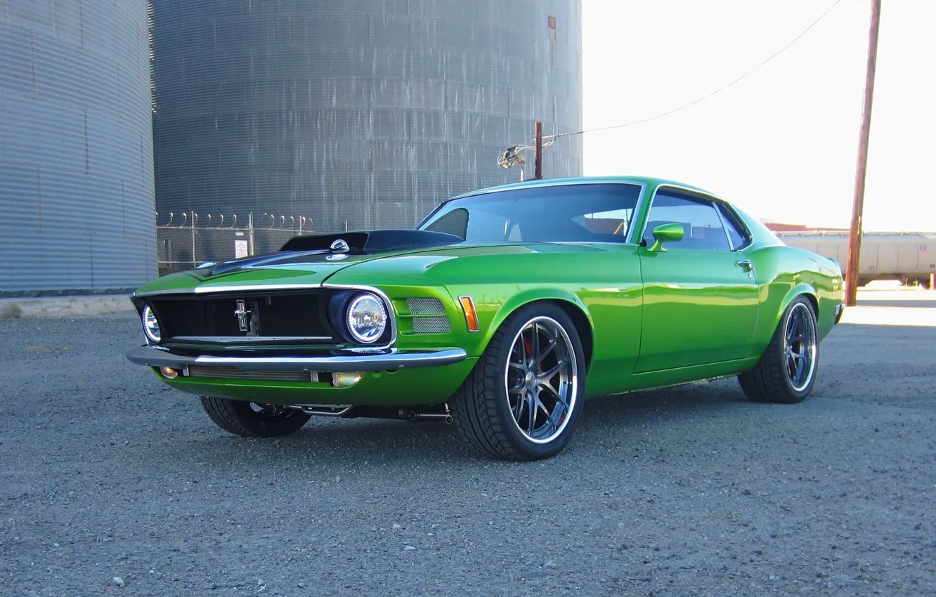 Wallpaper Mustang, Ford, Green, 1970, Supercharged, Wheels, Concave ...