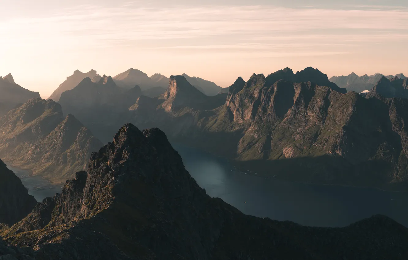 Wallpaper panorama, mountains, dawn, Mountain Range, UltraWide for mobile and desktop, section ...