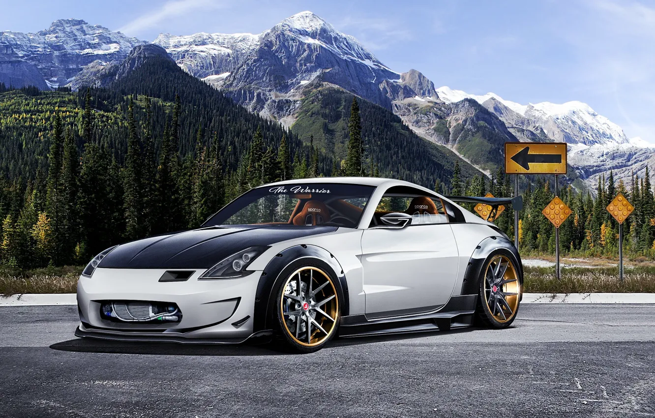 Wallpaper Nissan, Car, Sky, Sports, 350Z, Tuning, Mountains, Road ...