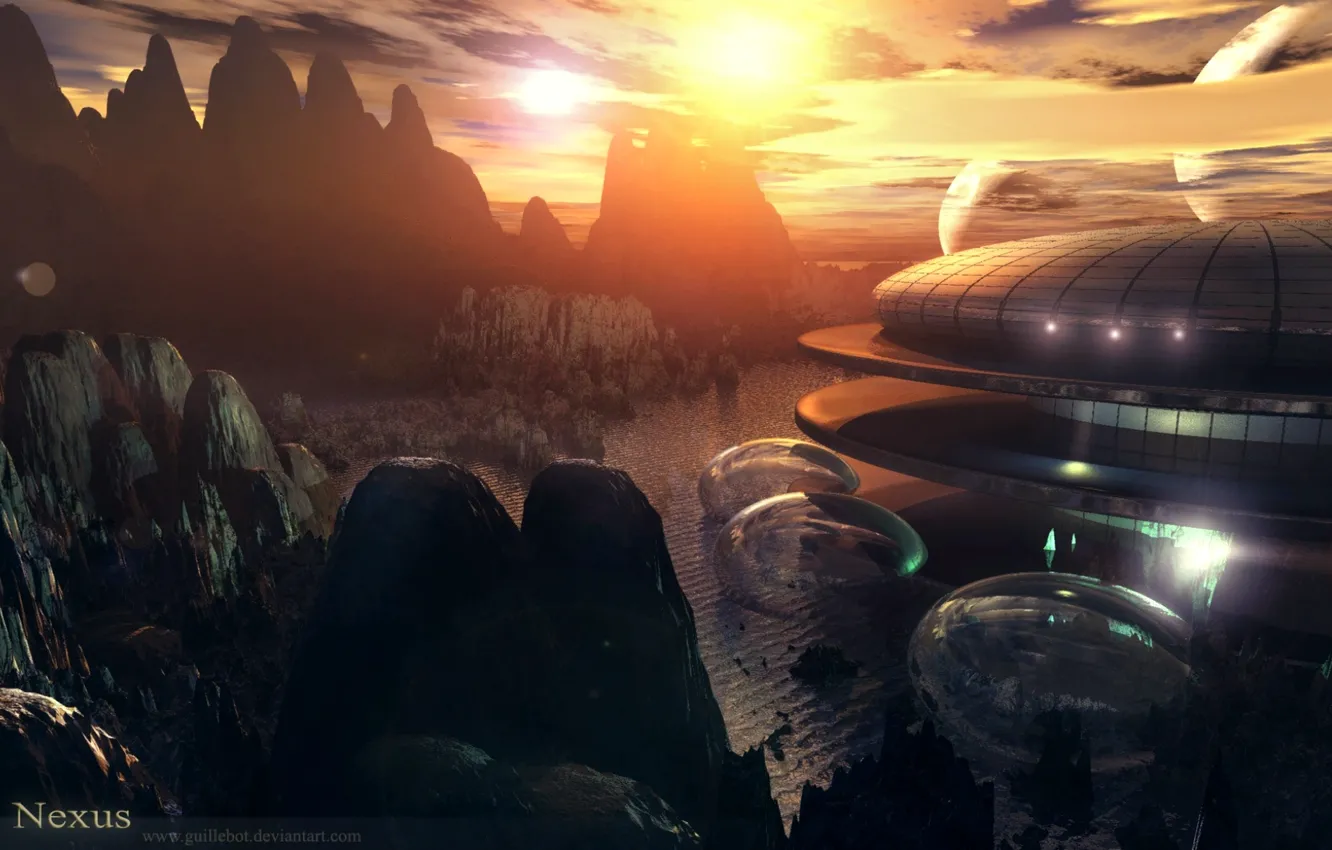 Wallpaper the sky, space, clouds, mountains, planet, Nexus V8 for ...