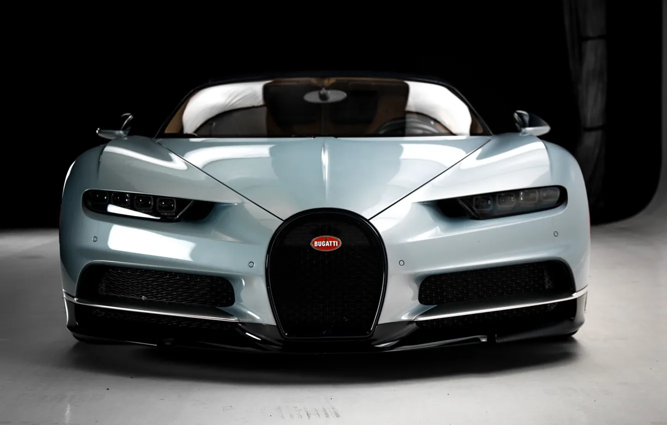 Wallpaper Bugatti, Front, Silver, VAG, Aerodynamic, Chiron for mobile ...