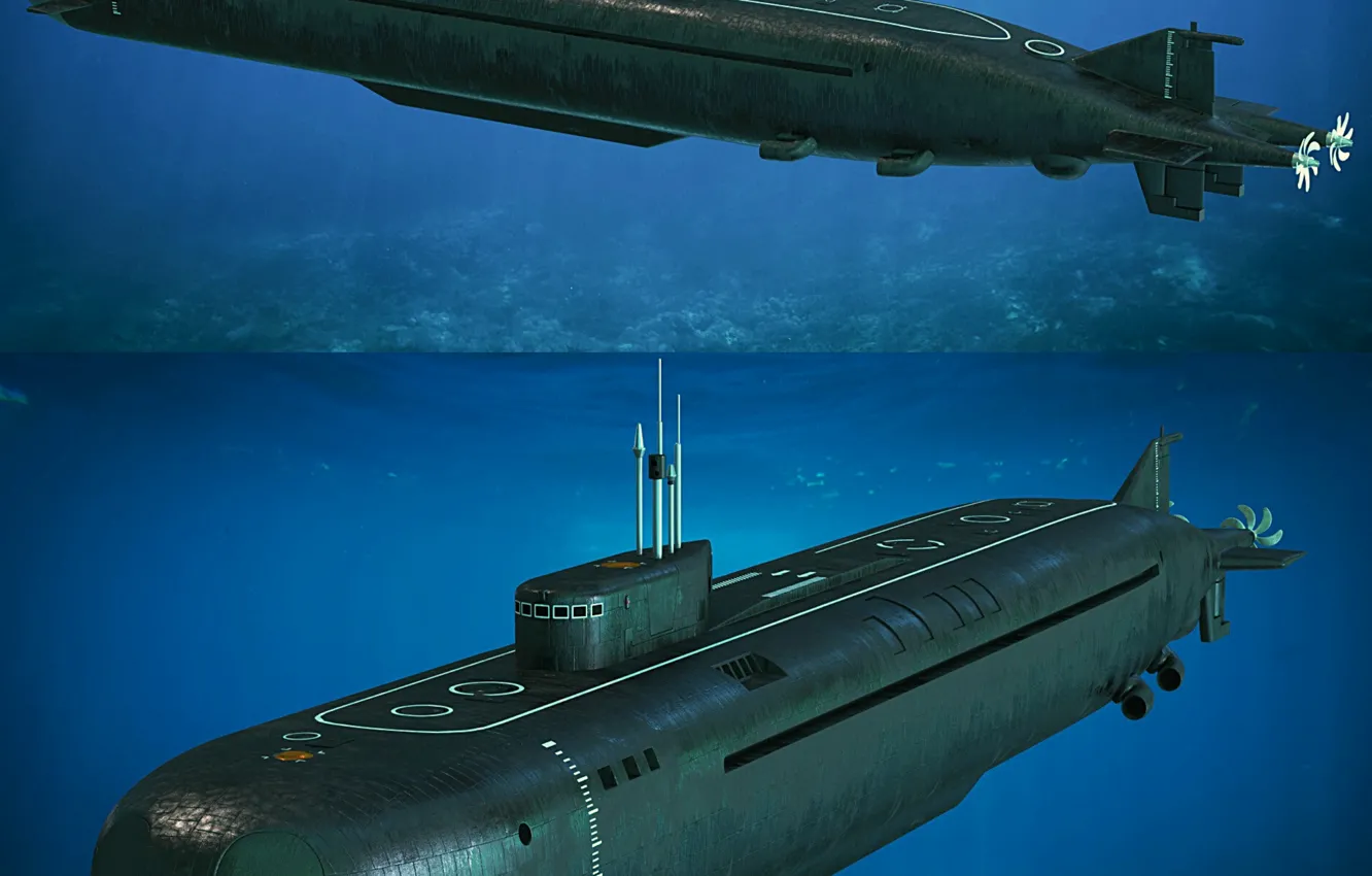 Wallpaper boat, underwater, atomic, Antey, Belgorod, the project 949A ...