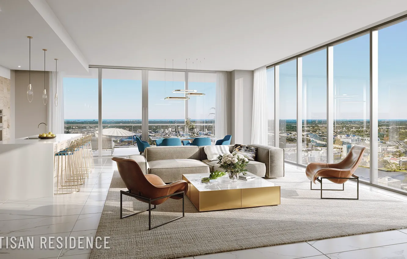 Wallpaper design, style, interior, kitchen, living room, dining room ...