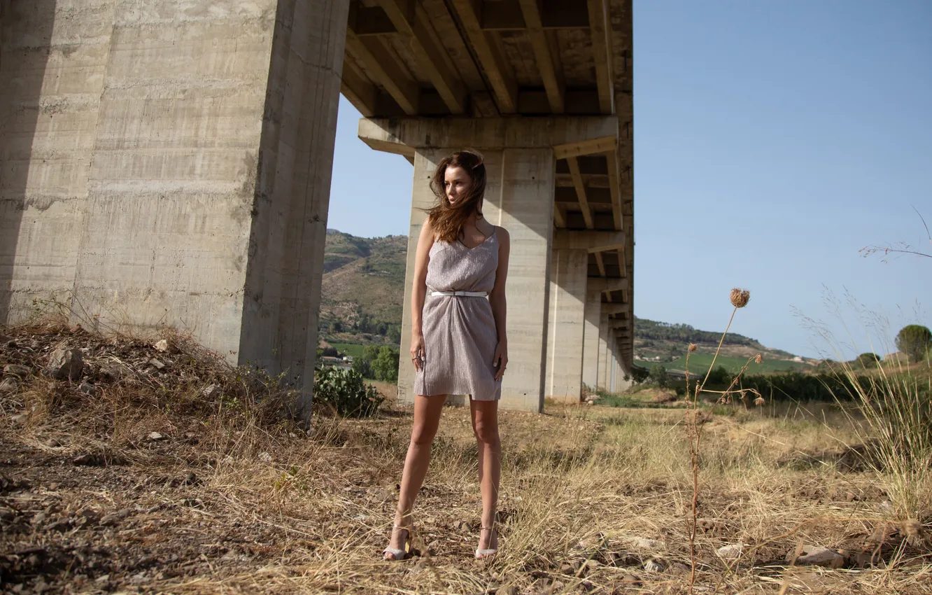 Wallpaper nature, model, Georgina, brunette, countryside, gorgeous ...