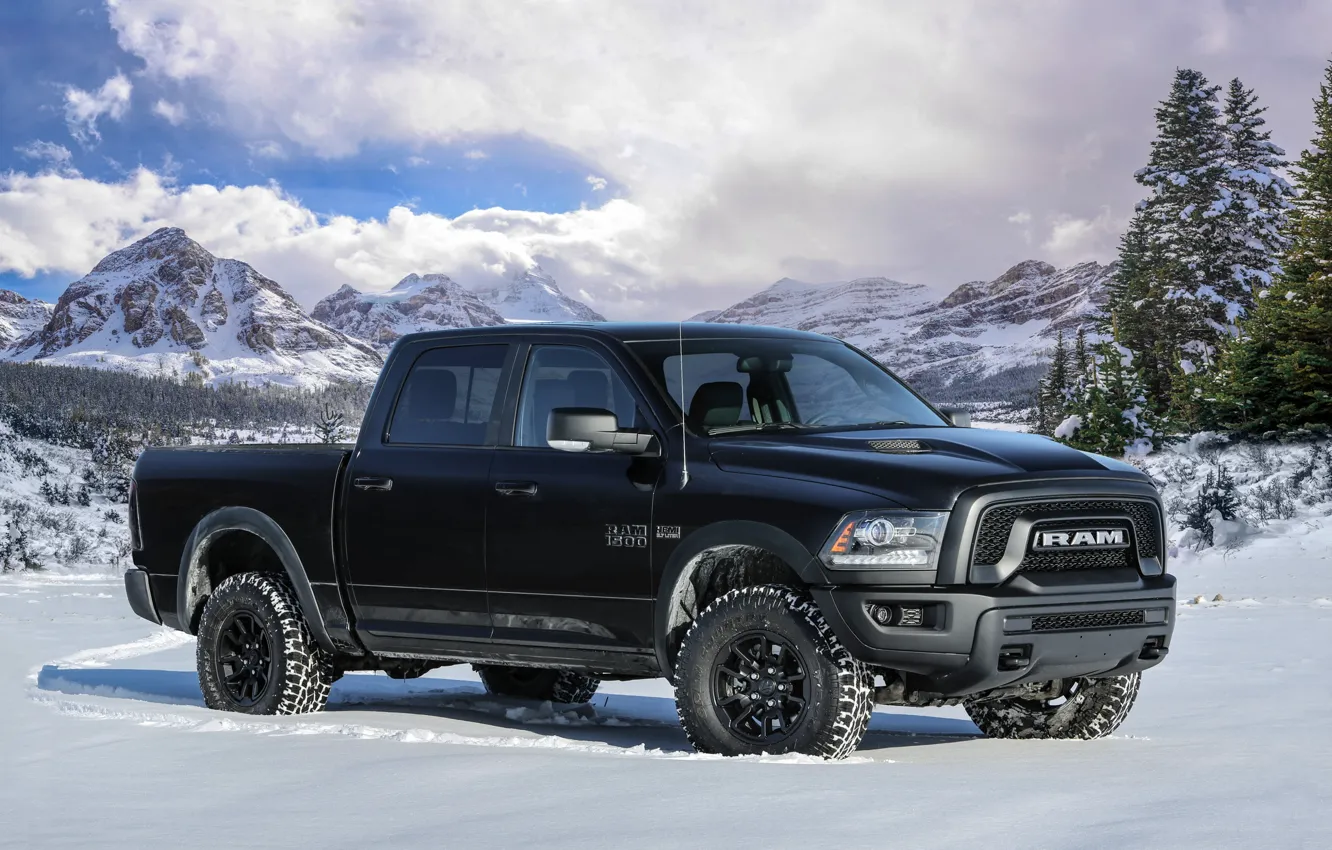 Wallpaper Dodge, Black, Mountain, Snow, Pickup, Ram, Dodge Ram for ...