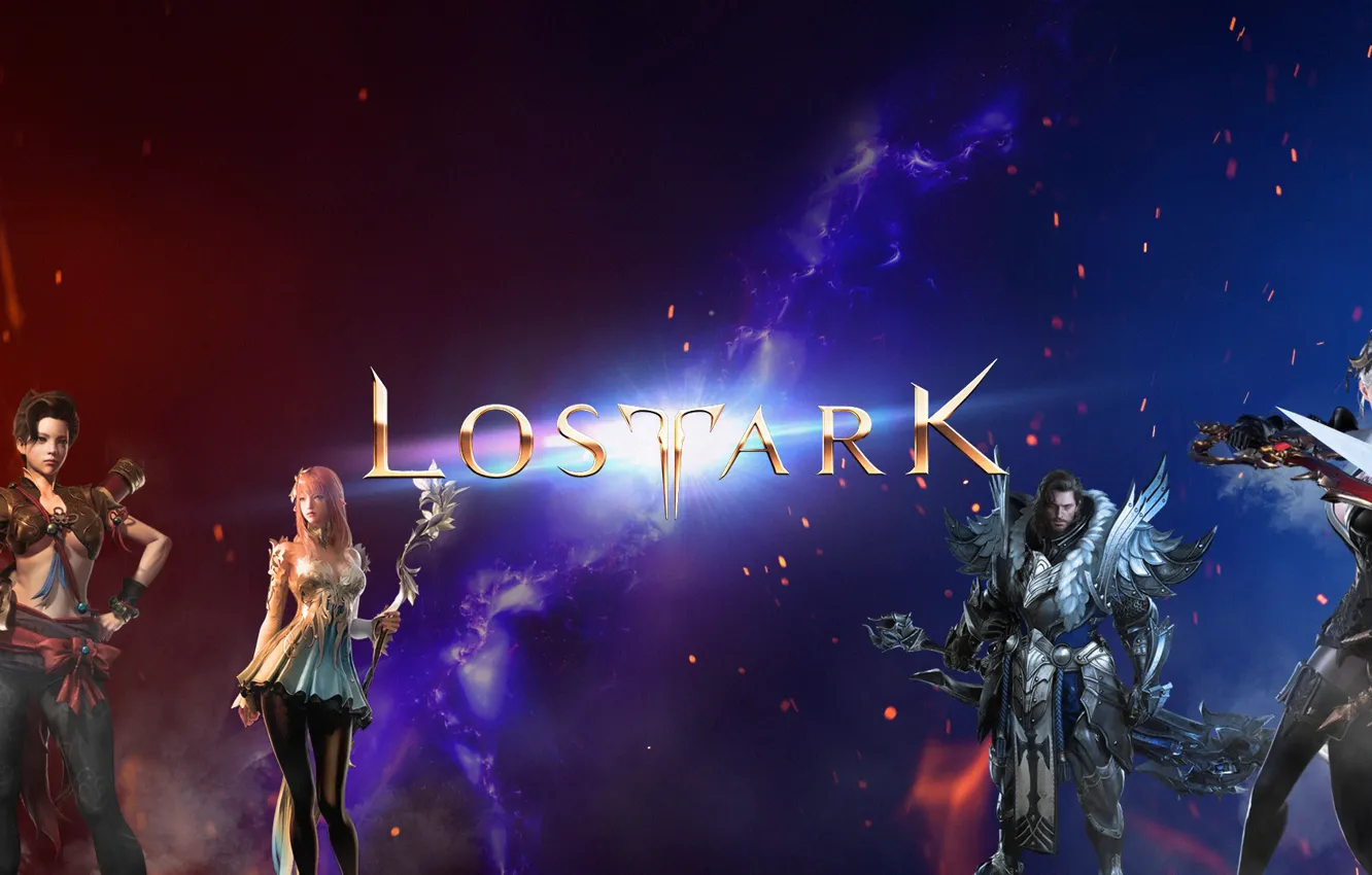 Wallpaper fire, ice, fantasy, game, girls, mmorpg, classes, dualscreen ...