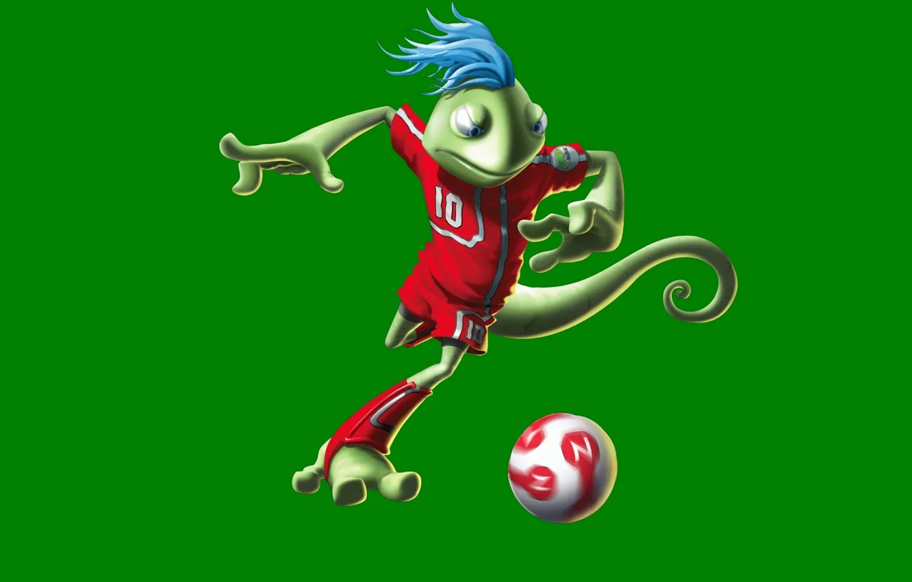Wallpaper football, the ball, lizard, player, Novell, SUSE Linux geeko ...