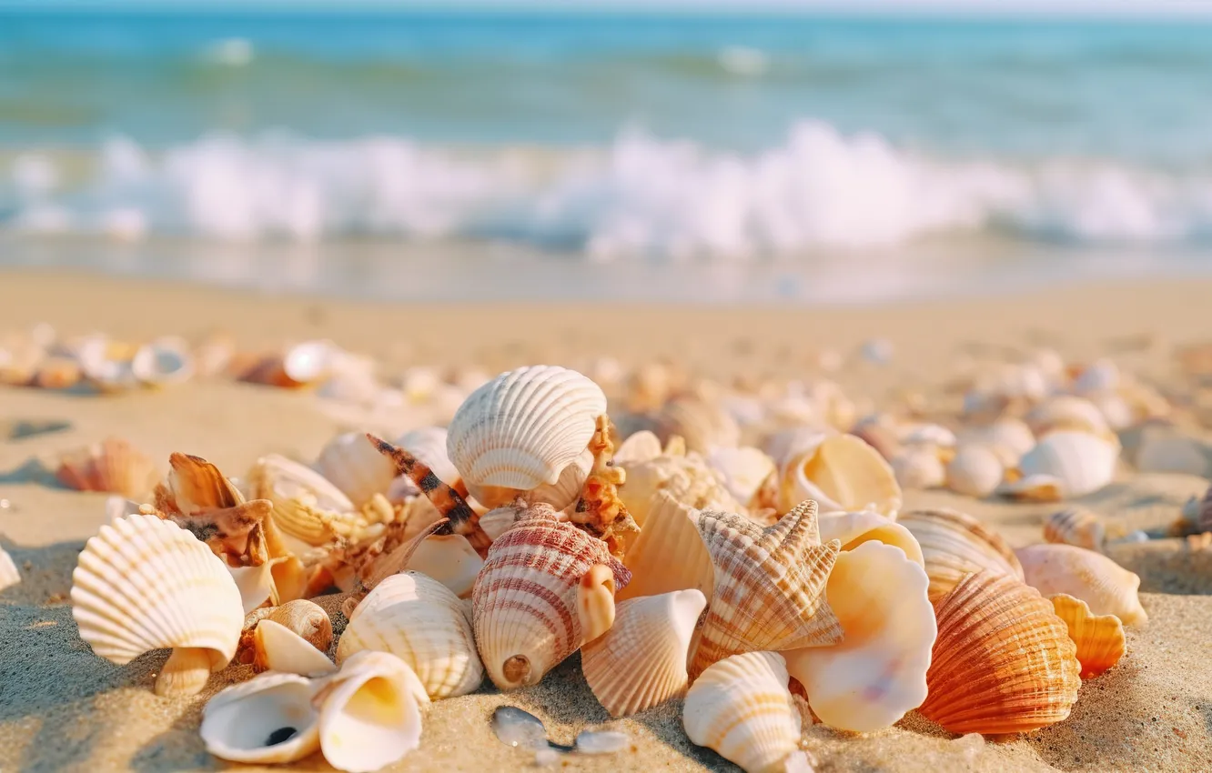Wallpaper sand, sea, beach, shell, beach, sea, sand, seashells for mobile and desktop, section ...