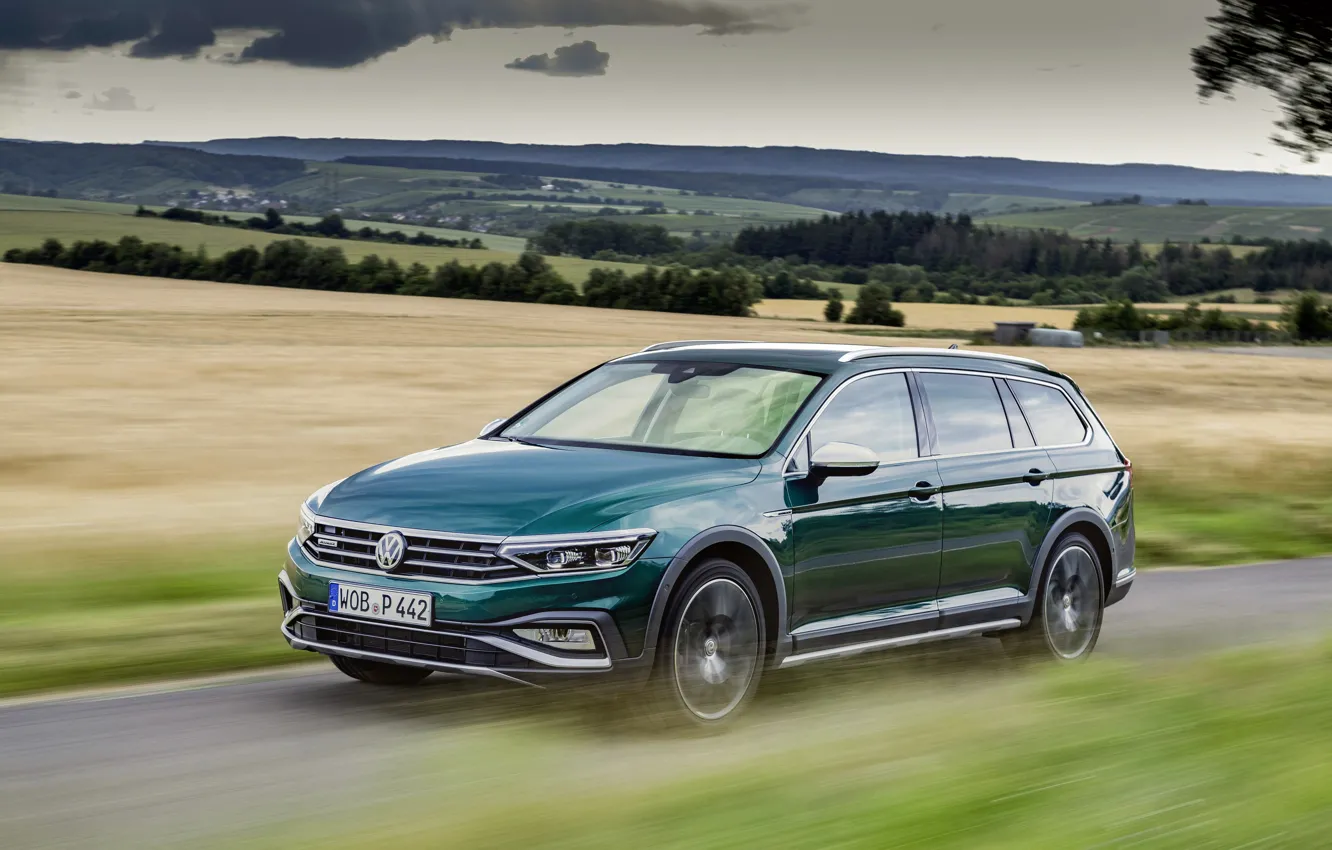 Wallpaper speed, Volkswagen, universal, Passat, dark green, Alltrack ...