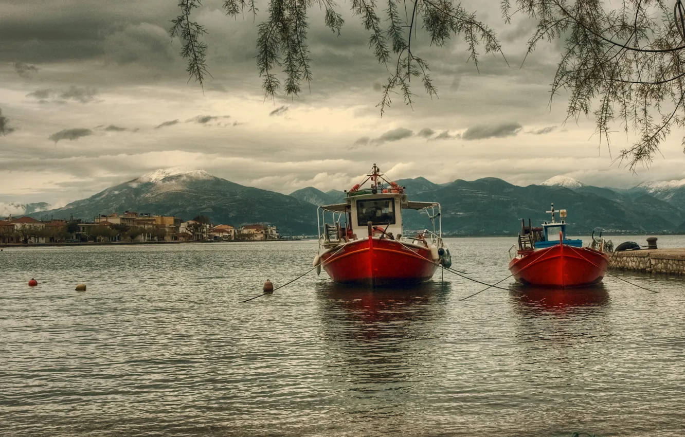 Wallpaper mountains, river, Nature, red, boats, river, landscape ...