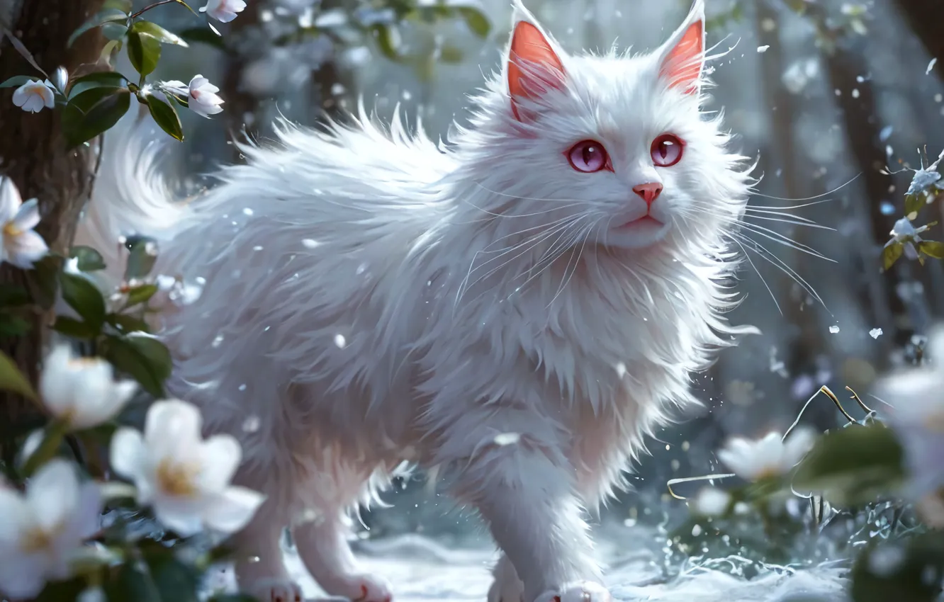 Wallpaper cat, cat, neural network for mobile and desktop, section ...