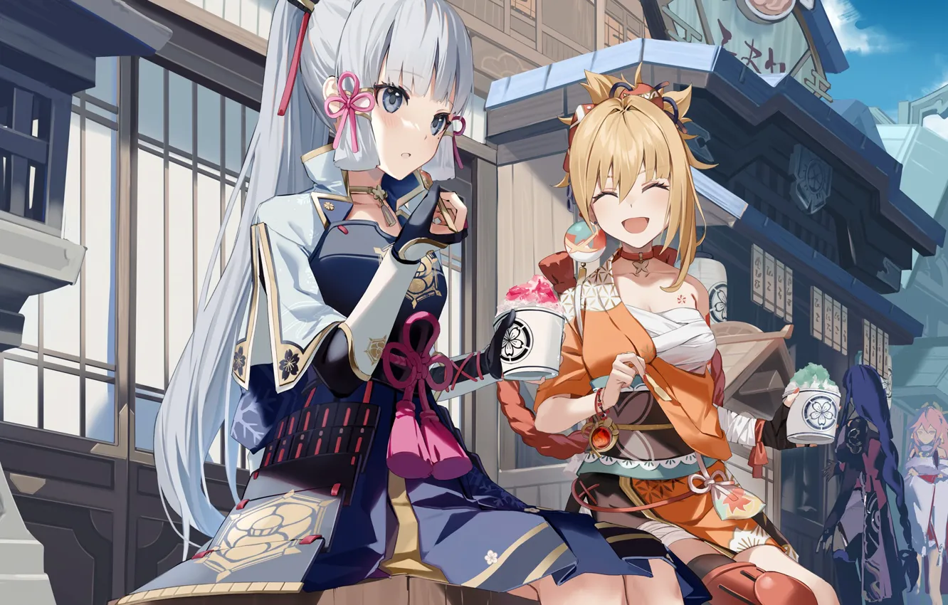 Wallpaper yoimiya, raiden shogun, genshi impact, yaemiko, kamisato for ...