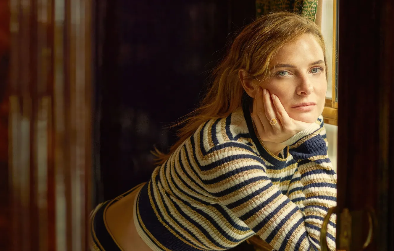 Wallpaper look, pose, makeup, actress, hair, window, Rebecca Ferguson ...