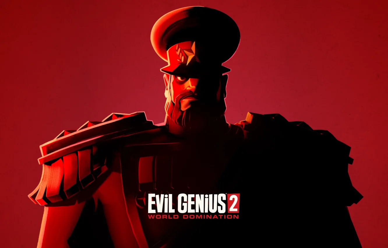 Wallpaper villain, red background, games, unifom, Evil Genius 2 World ...