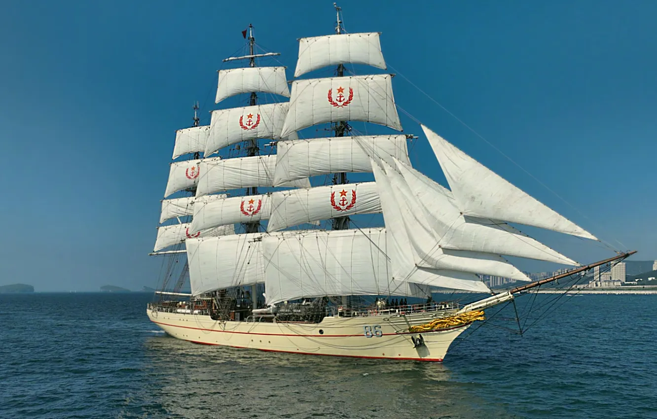 Wallpaper the Chinese Navy, training sailboat, Polang for mobile and ...