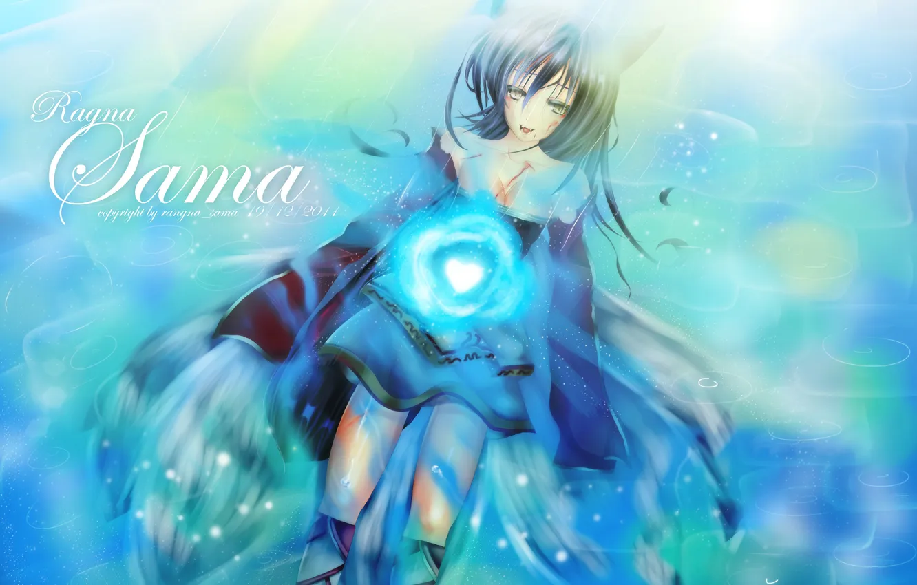 Wallpaper look, girl, joy, magic, blood, ears, art, Fox for mobile and desktop, section игры ...