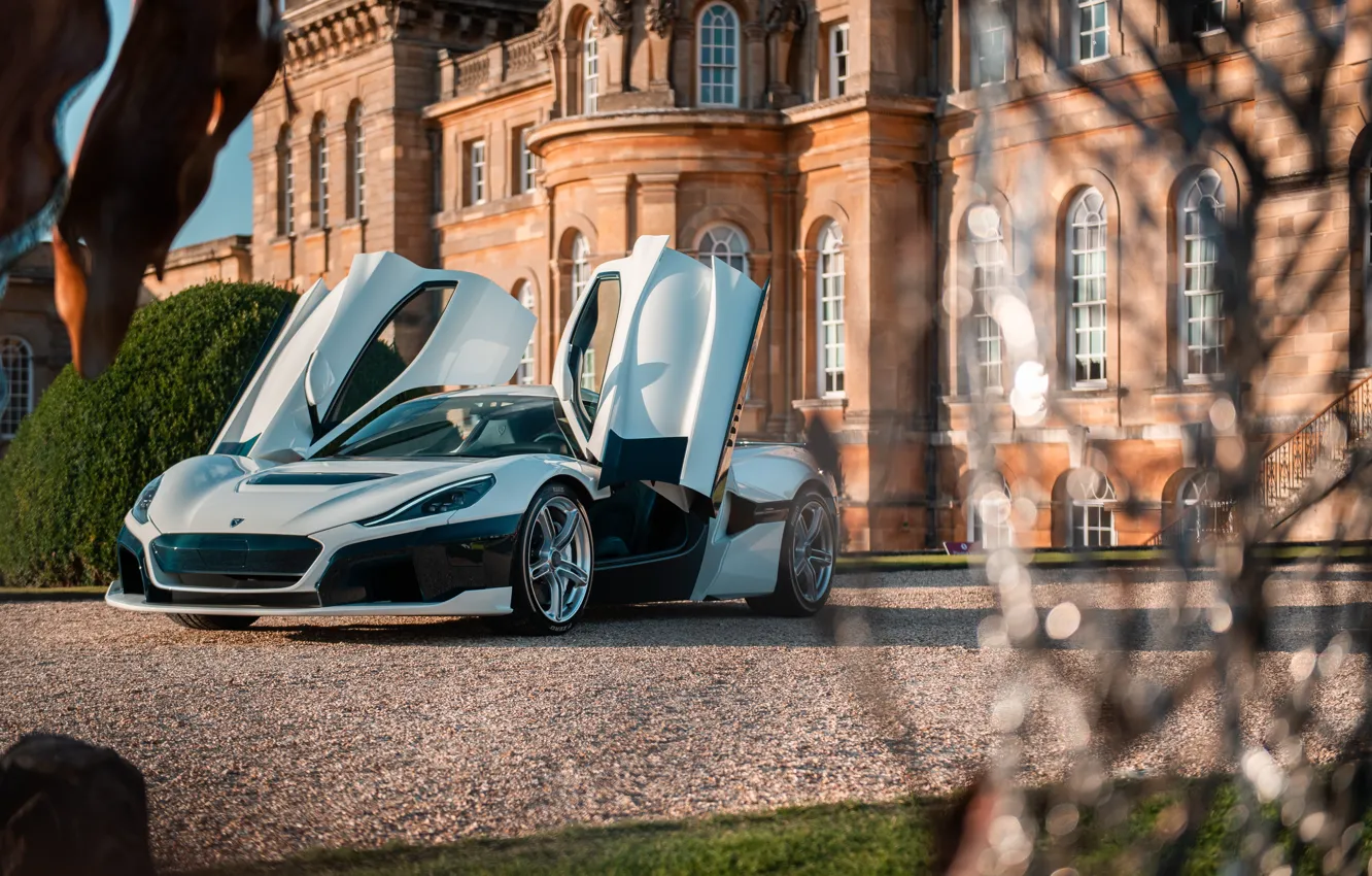 Wallpaper Rimac, front view, hypercar, doors up, Concept Two, Rimac C ...