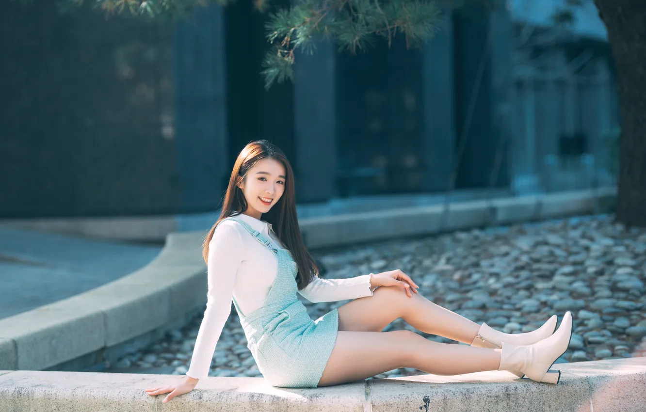 Wallpaper Look The Sun Pose Street Model Skirt Portrait Makeup