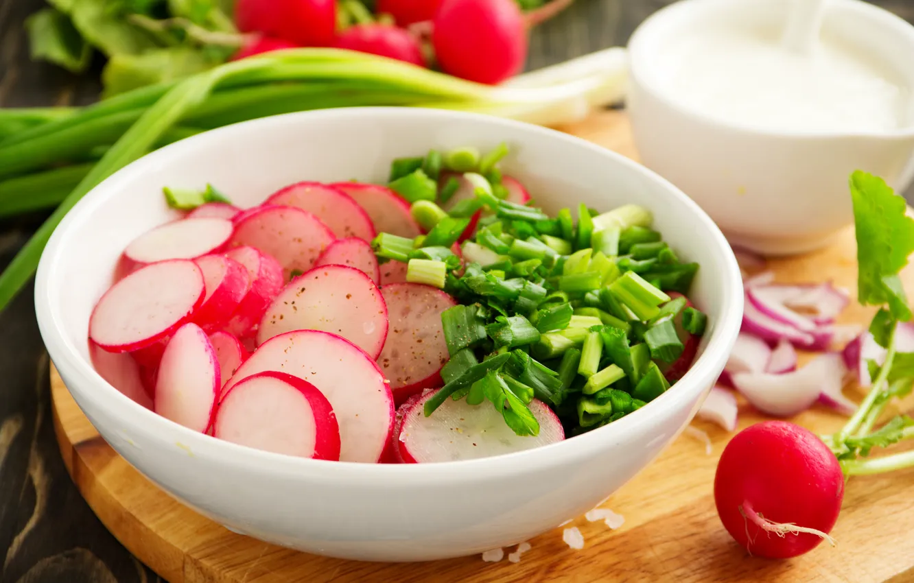 Wallpaper photo, Vegetables, Food, Salad, Radishes for mobile and ...