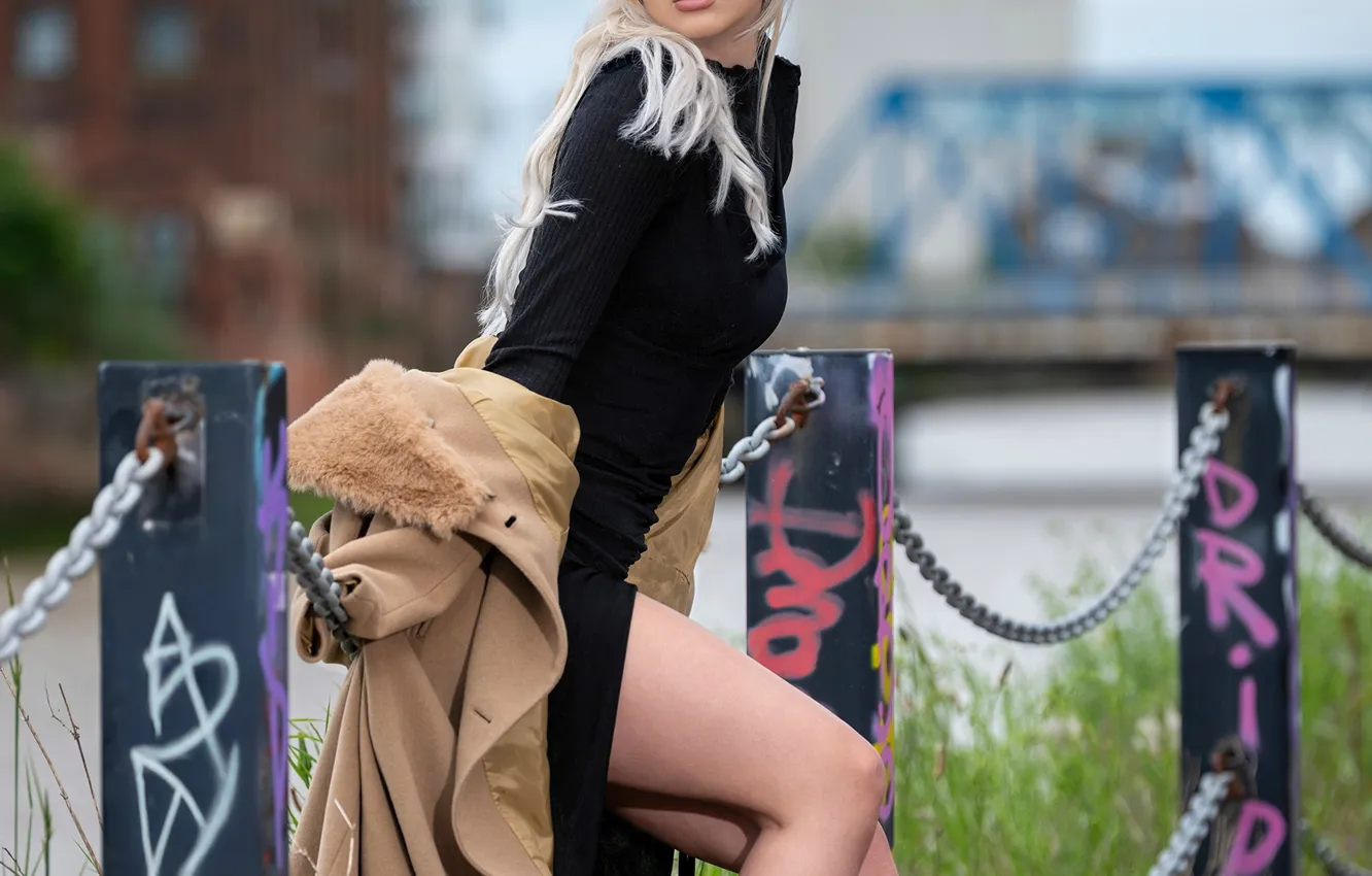 Wallpaper Blonde, Pose, Dress, Feet, Beautiful, Daria, Coat for mobile ...