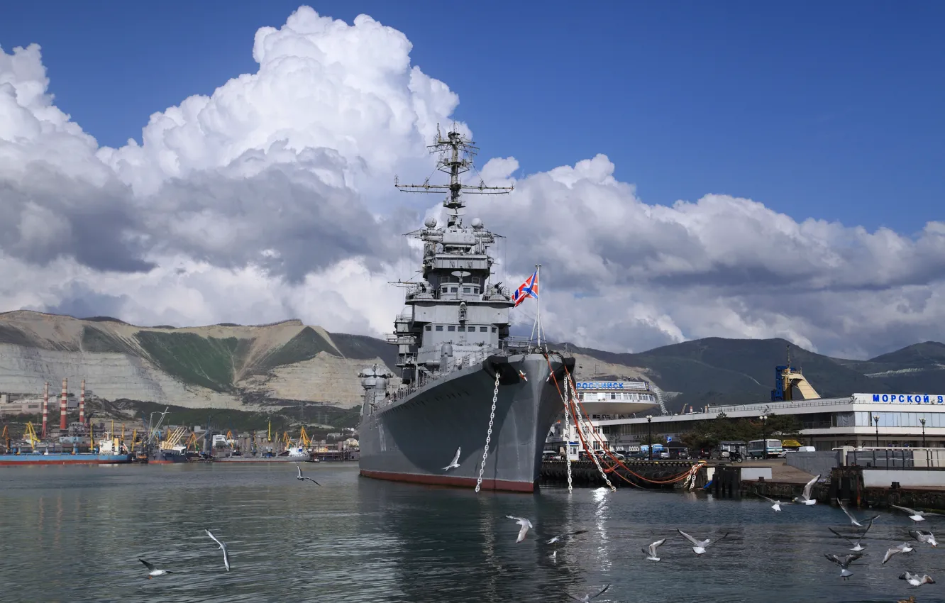 Wallpaper cruiser, artillery, easy, Novorossiysk, "Mikhail Kutuzov ...