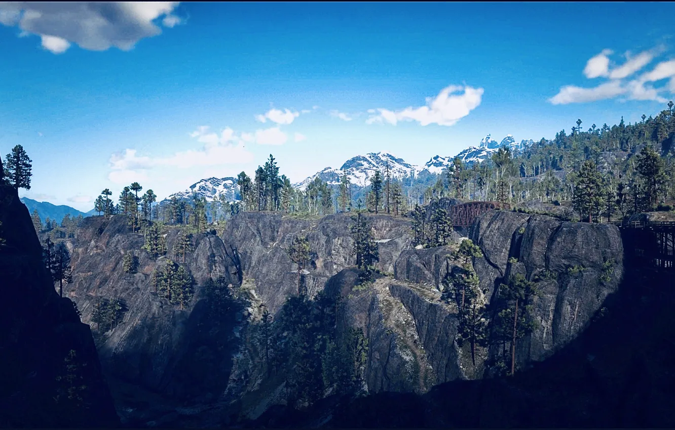 Wallpaper HDR, Clouds, Sky, Rock, Wood, Bridge, Mountain, Snow images ...