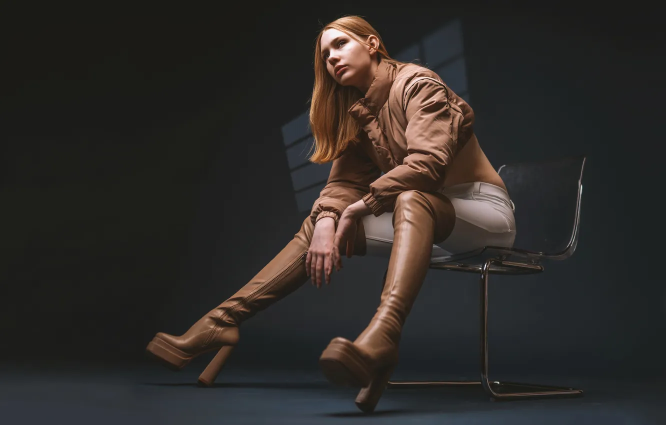 Wallpaper feet, chair, boots, jacket, sitting, Alva for mobile and ...