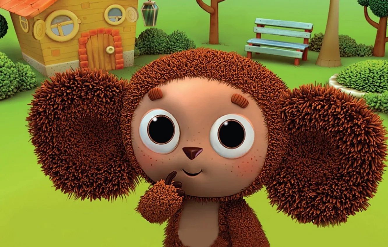 Wallpaper cartoon, Greens, shop, house, character, Cheburashka. for ...