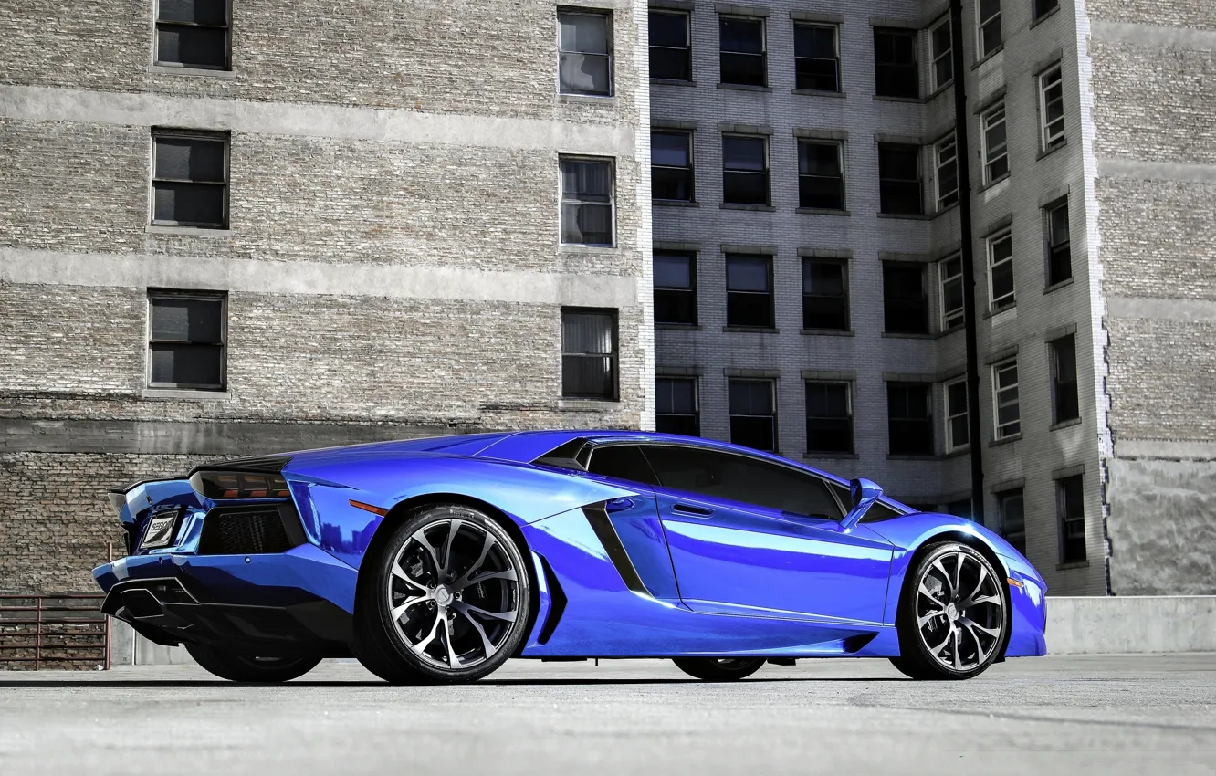 Wallpaper blue, the building, lamborghini, blue, aventador, lp700-4 ...