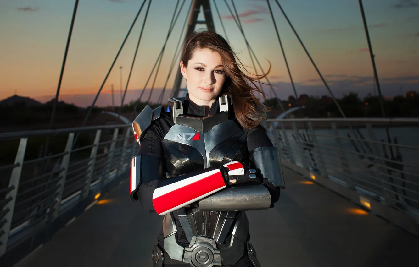 Wallpaper girl, bridge, cosplay, Mass Efect for mobile and desktop ...