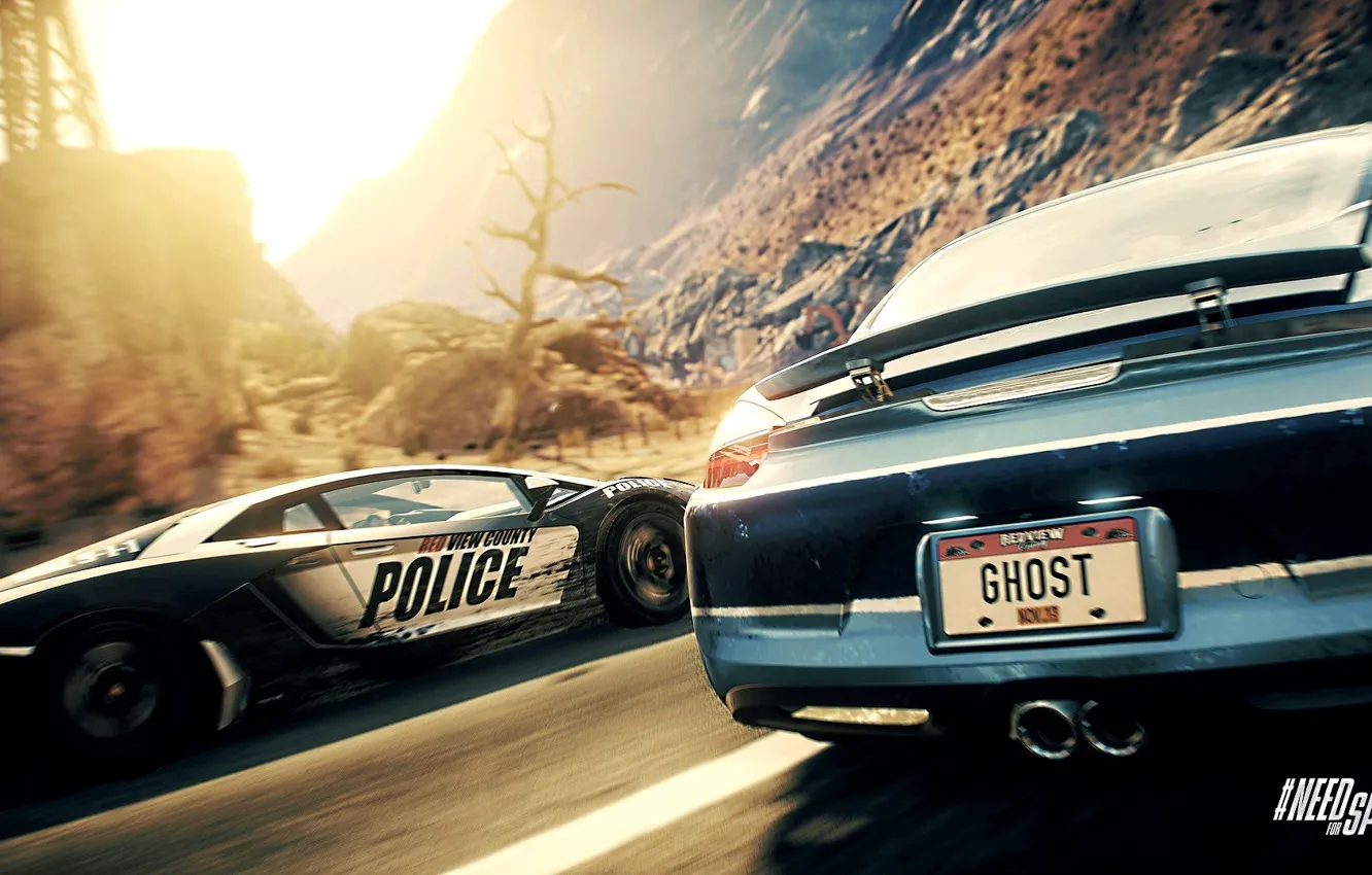 Wallpaper Lamborghini, Police, Day, Desert, NFS Rivals Wallpaper, Chase ...
