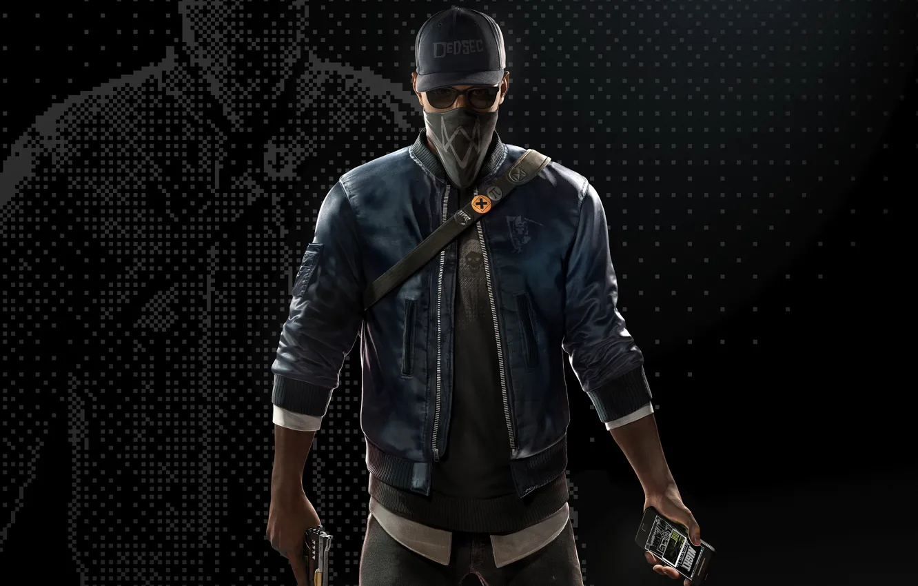 Wallpaper mask, glasses, cap, guy, Ubisoft, hacker, Marcus, Watch Dogs ...