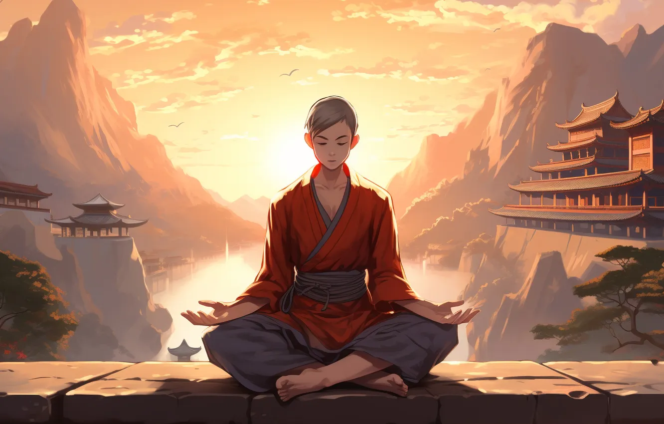 Wallpaper style, anime, meditating, Character, Contemplating for mobile ...