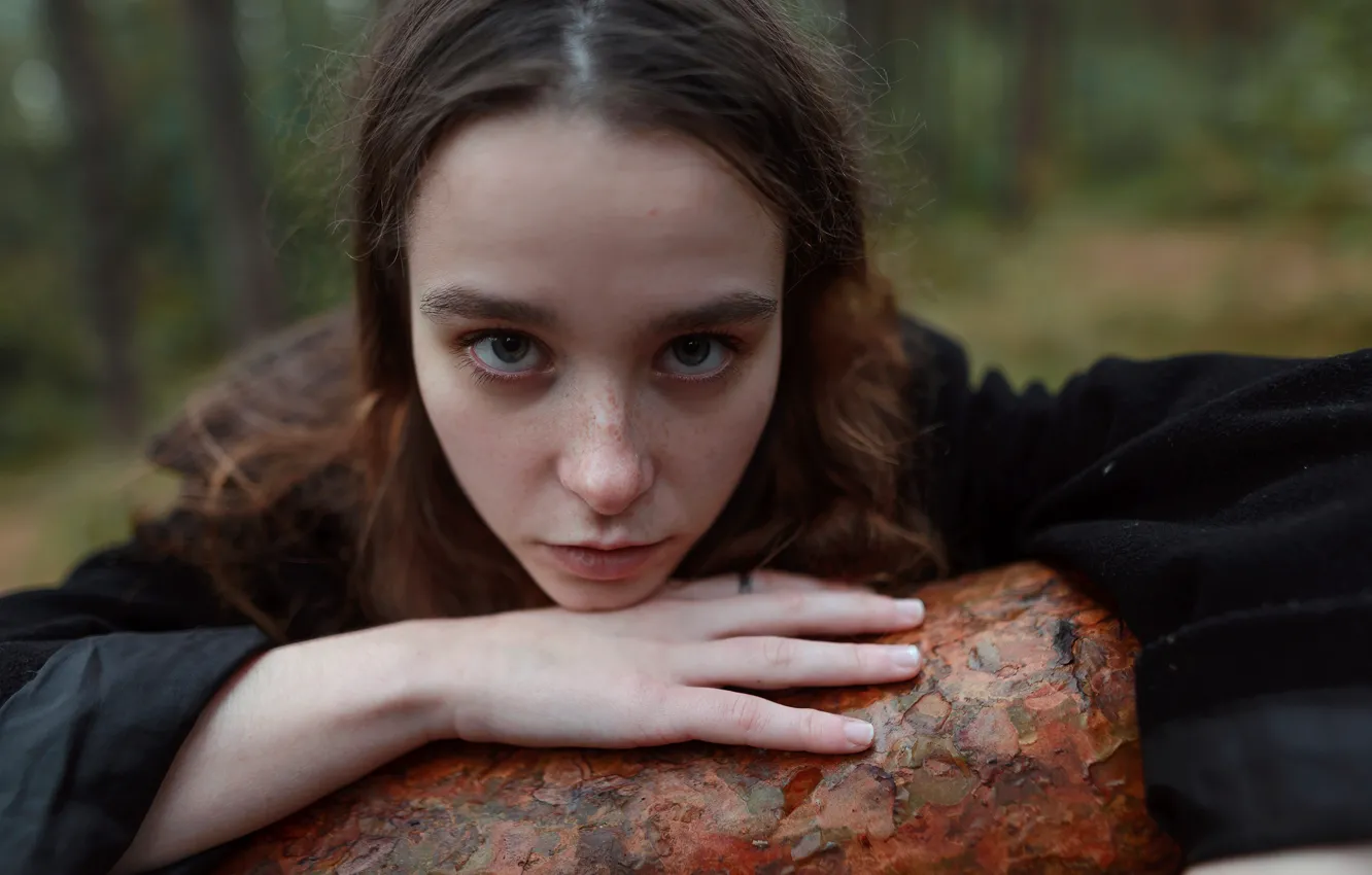 Wallpaper girl, freckles, bark, curls, Aleks Five for mobile and ...