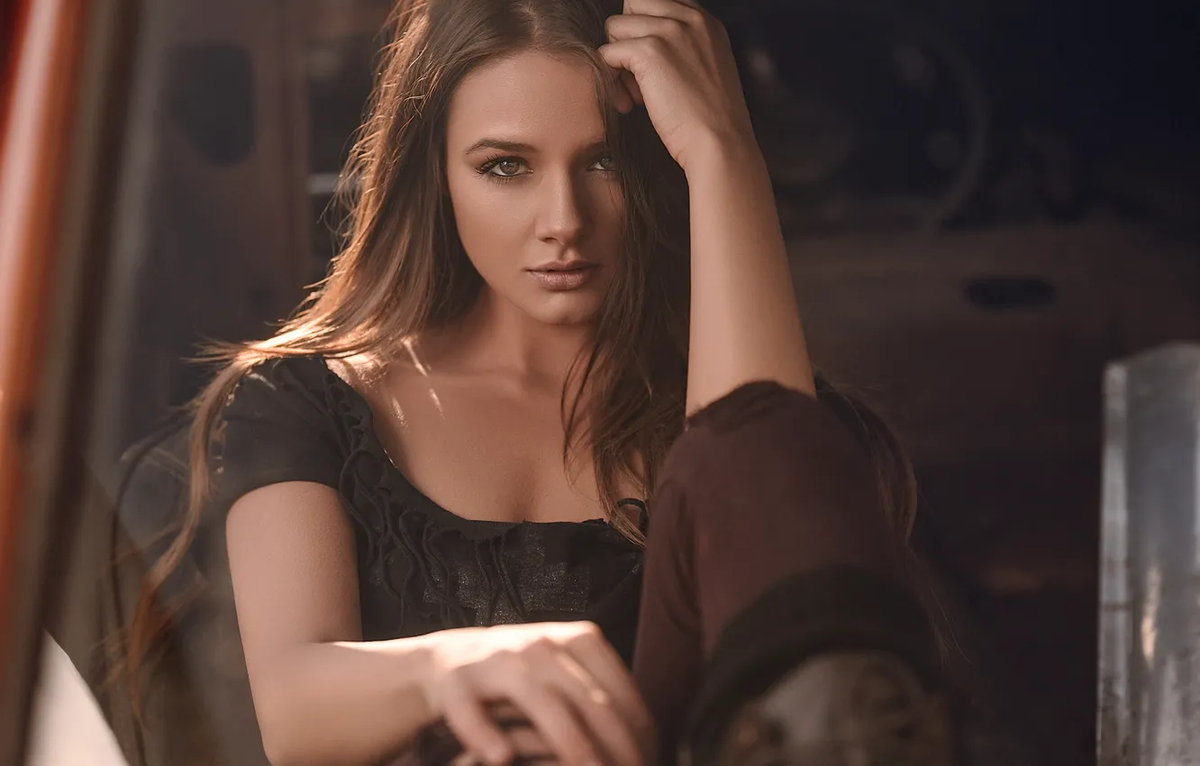 Wallpaper girl, Mustang, in the car, Natasha for mobile and desktop ...