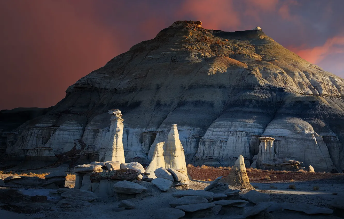Wallpaper light, mountains, stones, rocks, posts for mobile and desktop ...