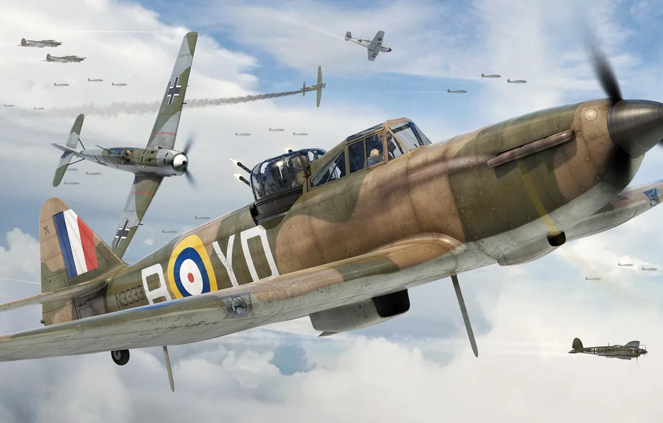 Wallpaper fighter, UK, Raf, Boulton Paul Defiant Mk.I, Adam Tooby ...