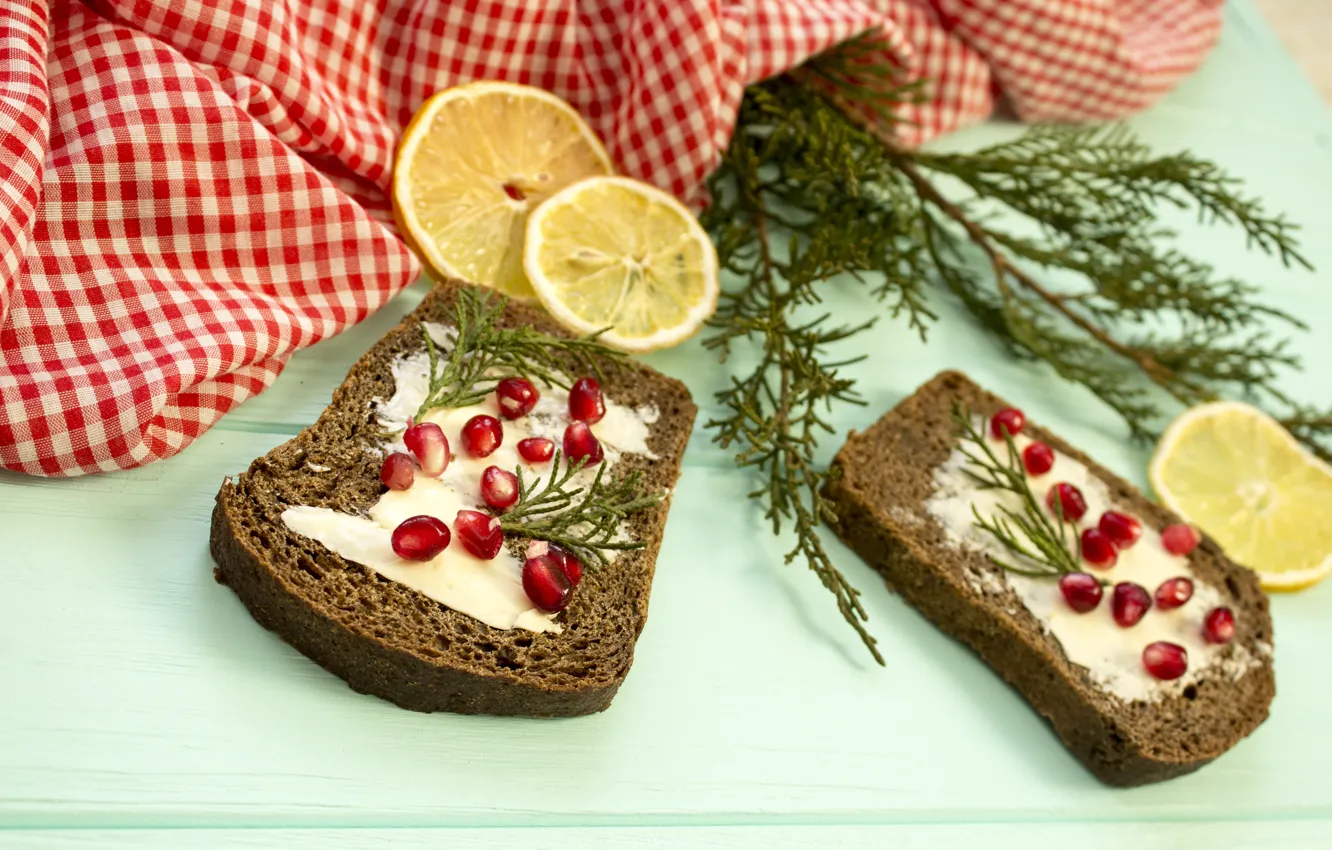Wallpaper greens, lemon, bread, garnet, sandwiches for mobile and ...