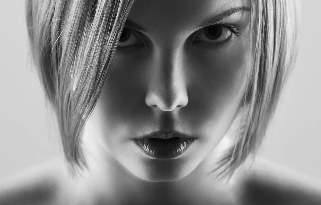 Wallpaper model, portrait, black and white, Alexey Kazantsev, Ania ...