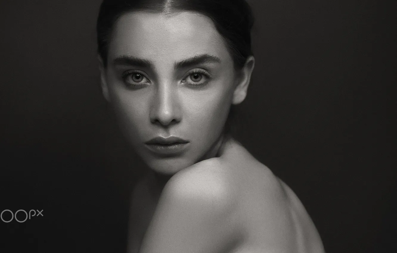 Wallpaper look, girl, model, black and white, Ali Arabzadeh, Darkness ...