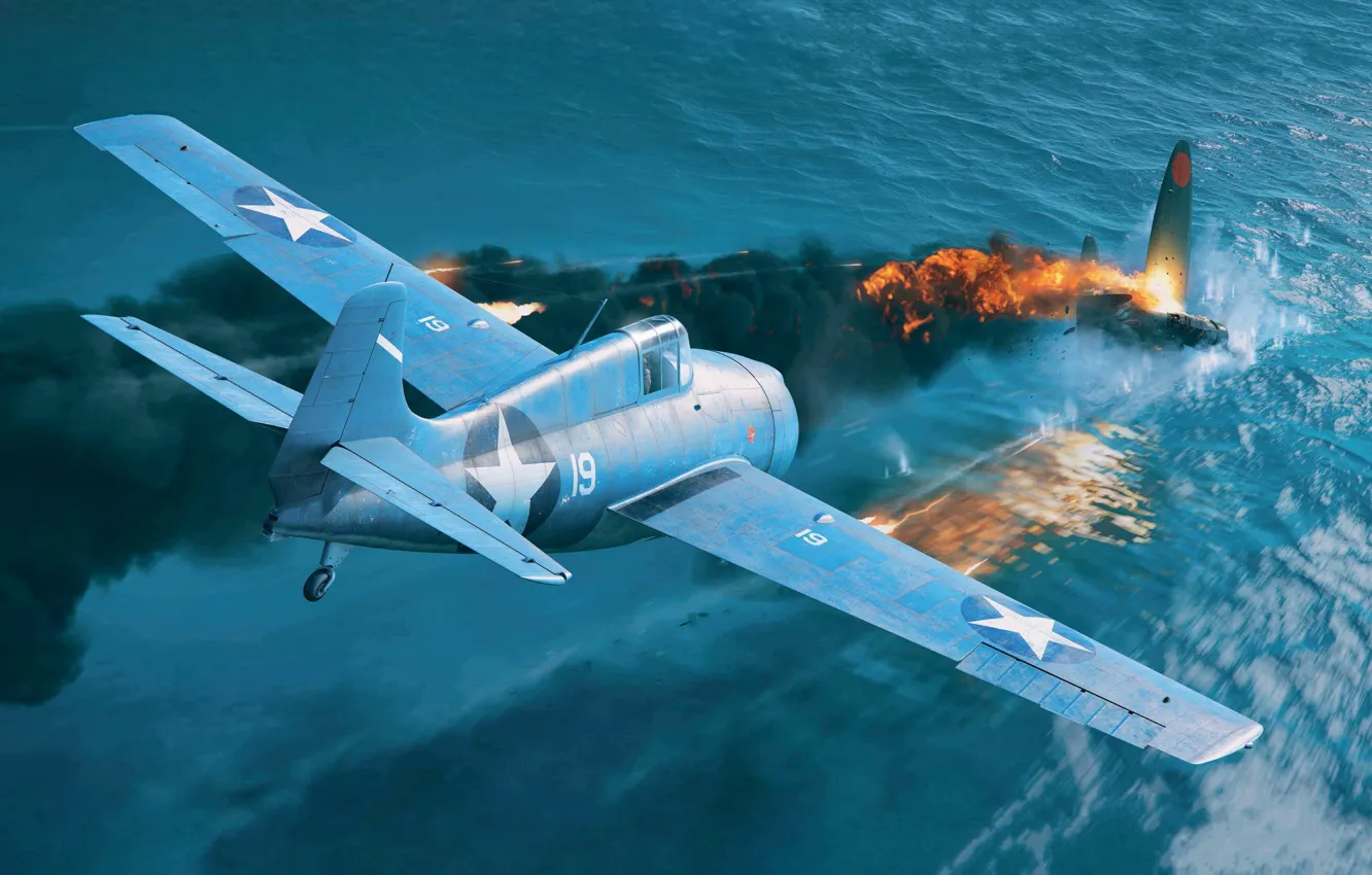 Wallpaper USA, fighter-bomber, deck, Grumman F4F Wildcat, US NAVY ...