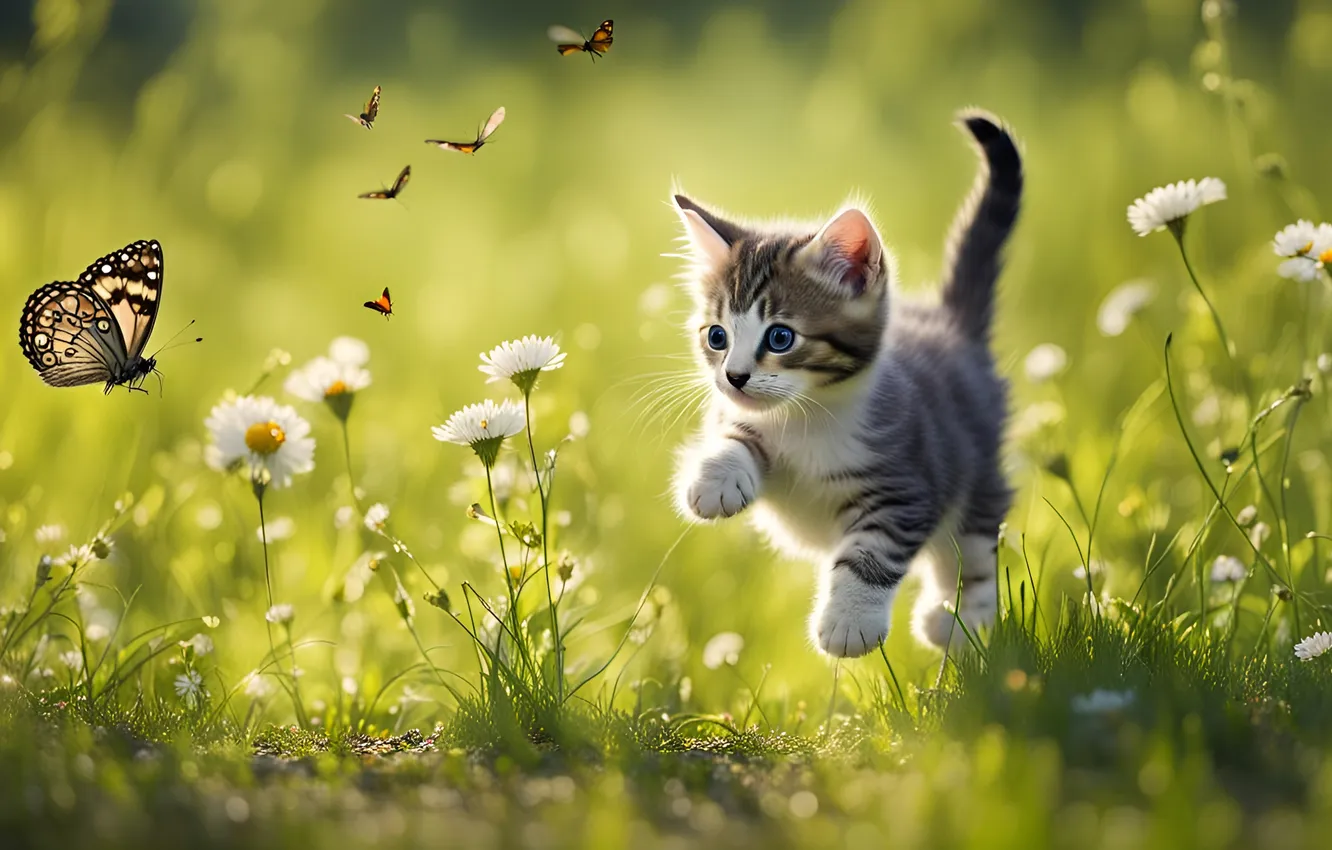 Wallpaper cat, cat, look, pose, AI art, neural network for mobile and ...