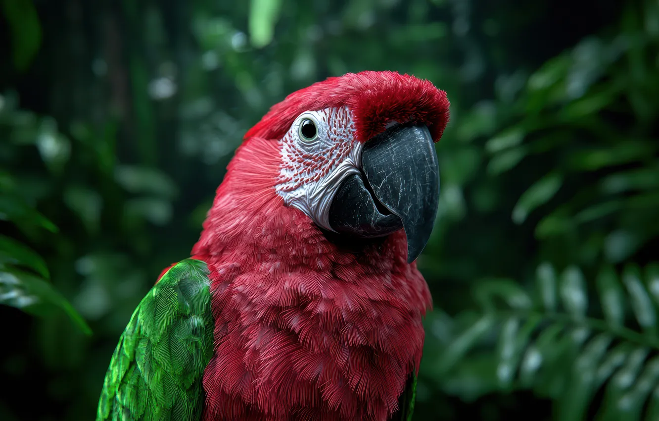 Wallpaper look, leaves, nature, the dark background, bird, portrait ...