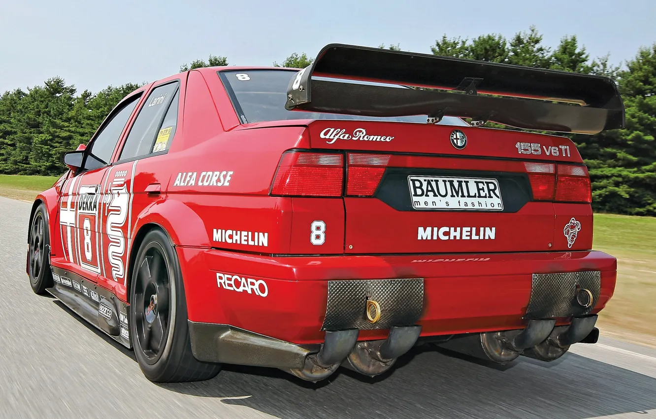 Wallpaper Alfa Romeo, DTM, 1993, Sports car, Wing, Alfa Romeo 155 V6 TI ...