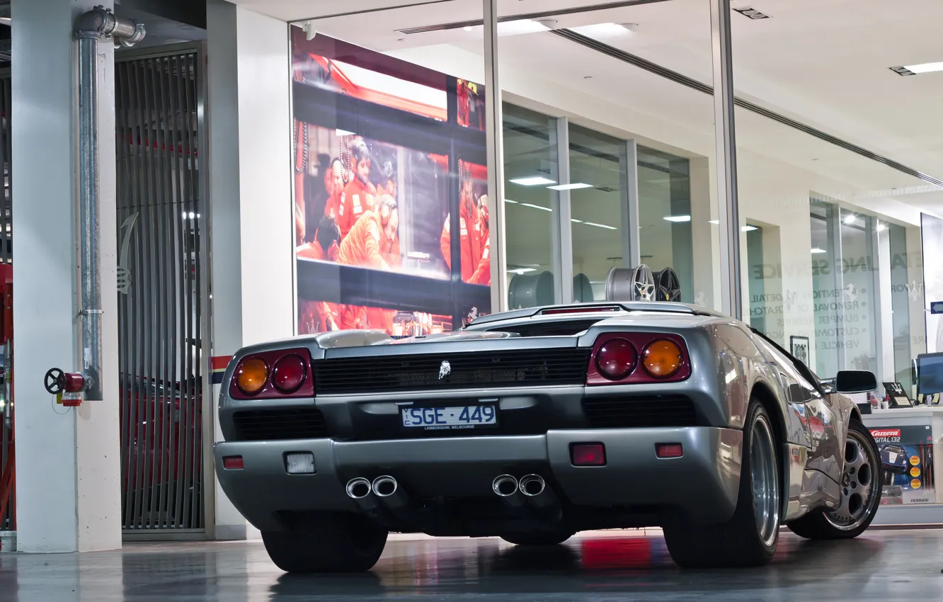 Wallpaper silver, Lamborghini, silver, diablo, Lamborghini, back ...