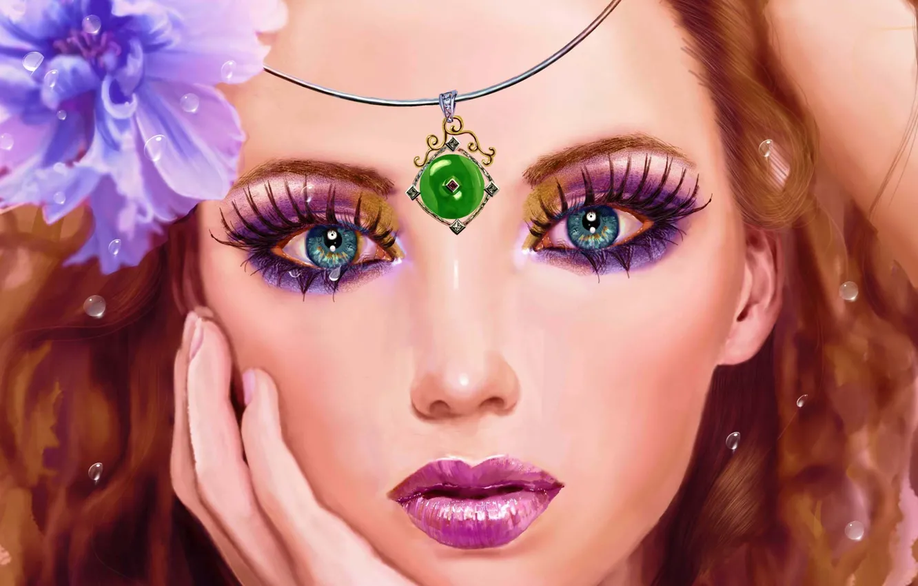 Wallpaper flower, girl, face, hand, art, pendant for mobile and desktop ...