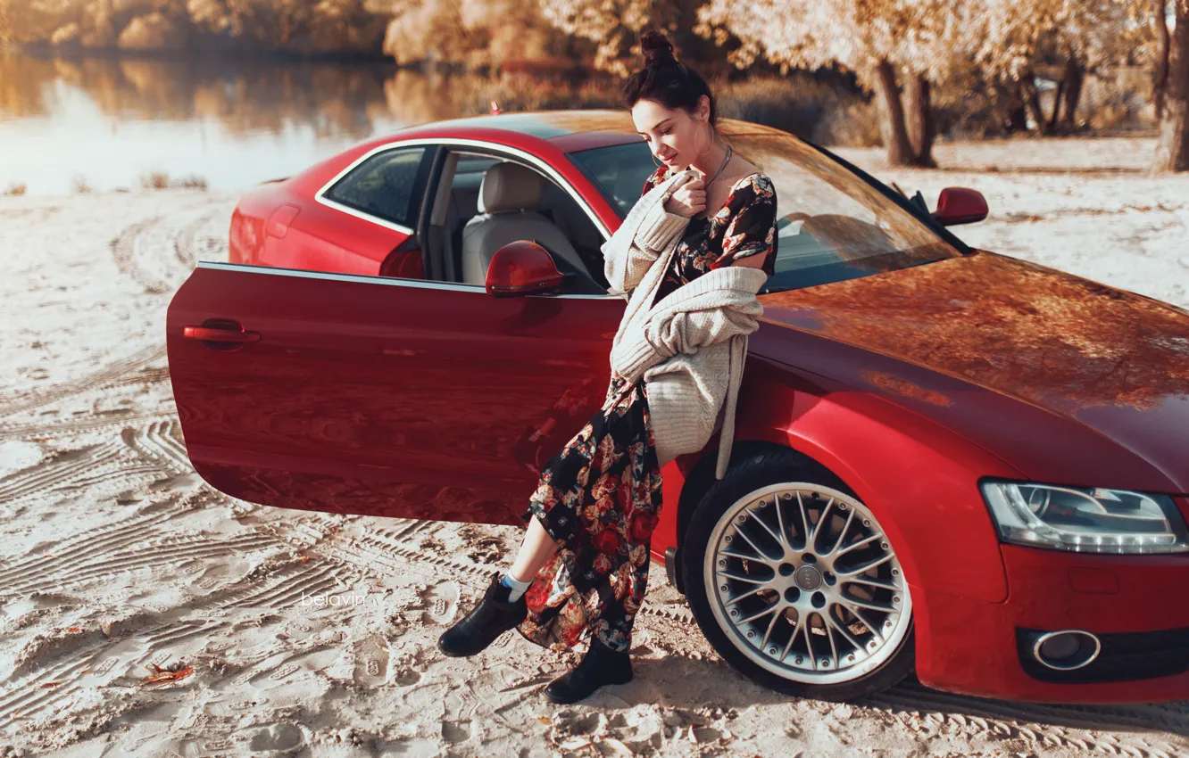 Wallpaper machine, pose, Audi, hair, Girl, dress, Belavin, Alexander Belavin for mobile and ...